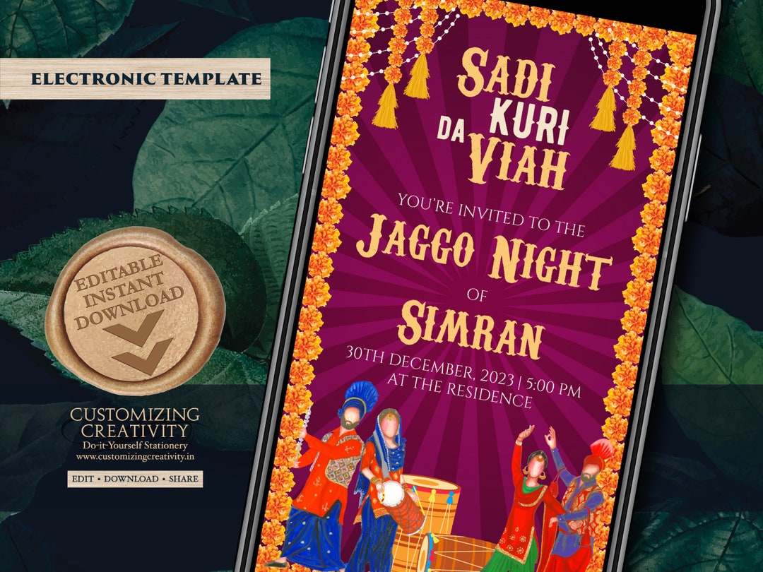 Jago Invitation Digital as Jago Invites, Digital Jaggo Cards Jaggo ...