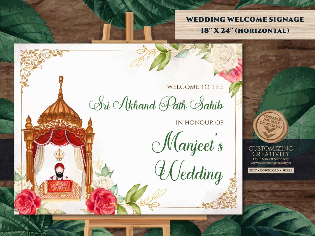 Akhand Paath Sign Welcome & Akhand Path Welcome Sign, Akhand Path Sign ...