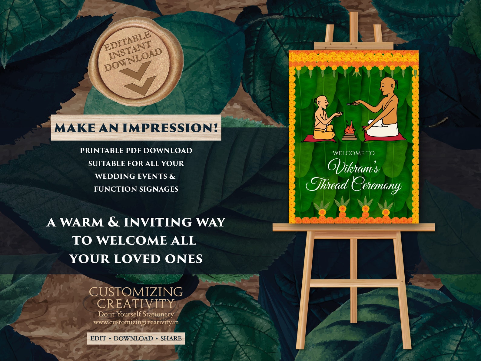Upanayanam Sign & Thread Ceremony Sign Upanayanam Welcome - Etsy
