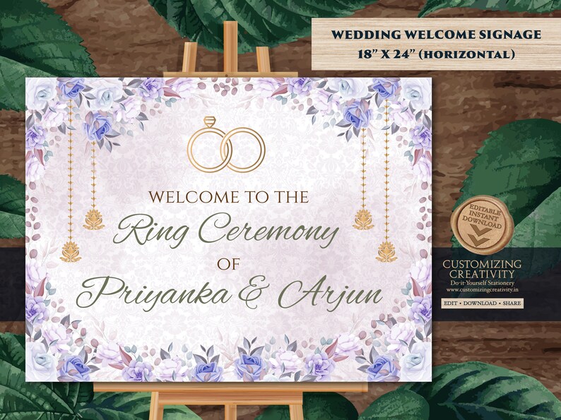 Roka Signs as Ring Ceremony Signs Engagement Welcome Sign as - Etsy