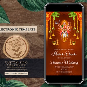 Mata Ki Chowki Invitation Mata Rani Invites, Mata Ka Jagrata Invite ...