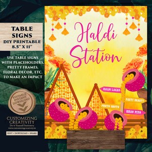 Haldi Station Sign Dholki Decor, Haldi Decor as Mehendi Station Sign ...