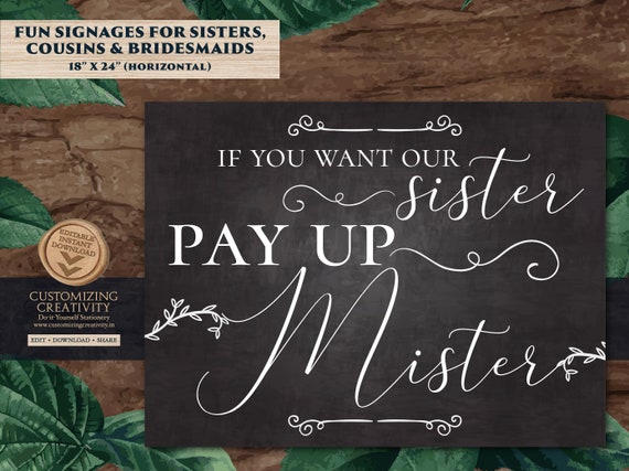 Fun Signs Bridesmaids as Quirky Signs Indian Bridal Welcome | Etsy