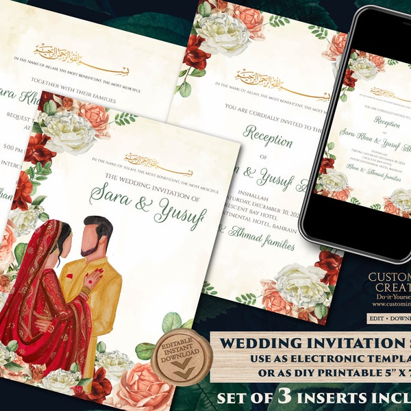 Pakistani Wedding Invitation Card - Etsy