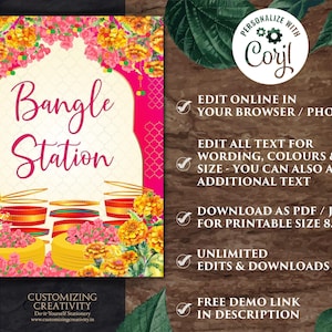 Bangle & Bindi Bar Sign: Mehndi Decoration (digital Download) - Etsy