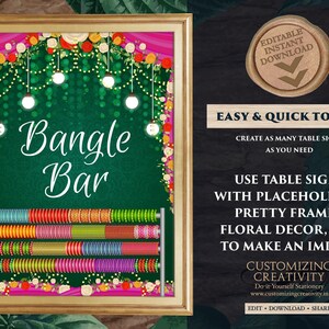 Bangle Bar Sign: Mehndi Decoration, Indian Wedding Decor (digital ...
