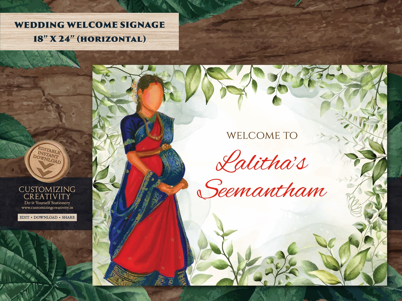 Seemantham Welcome Sign & Sreemantham Welcome Sign Indian - Etsy