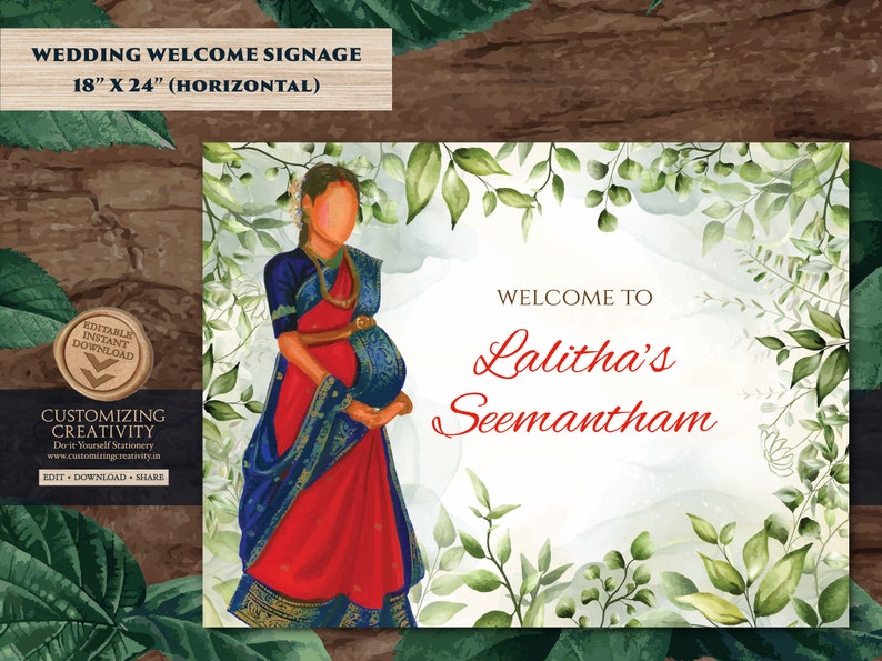Seemantham Welcome Sign & Sreemantham Welcome Sign Indian - Etsy