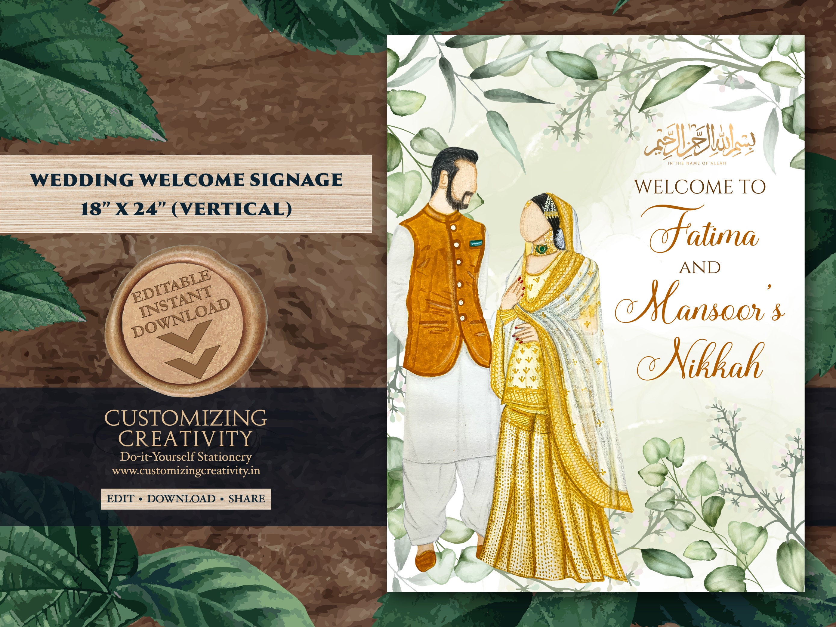 Nikkah Signages Muslim Wedding Sign as Nikah Welcome Sign - Etsy Canada