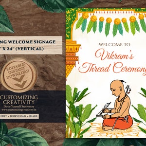Thread Ceremony Welcome Sign as Upanayanam Welcome Sign, Yagnopavith ...