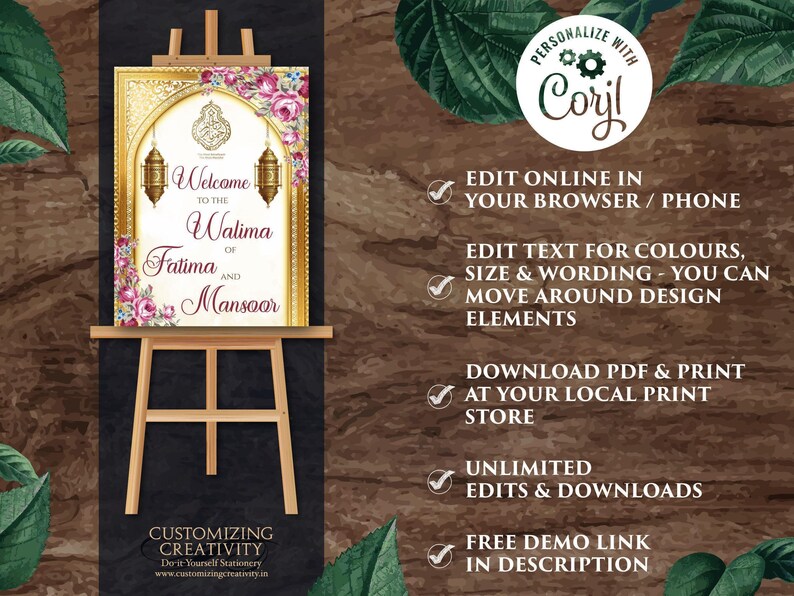 Floral Walima Welcome Sign: Muslim Wedding Decor (18x24" PDF) - Etsy
