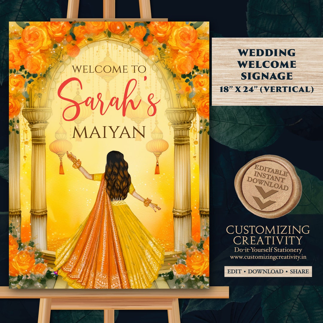 Haldi Welcome Signs Maiyan Sign, Welcome to Maiyaan Sign as Maiyan Sign ...