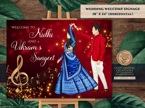Sangeet Decor Sangeet Poster & Sangeet Signages Sangeet - Etsy