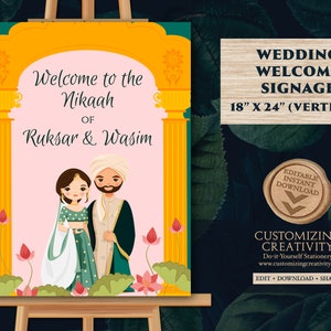 Nikkah Welcome Sign Muslim Wedding Welcome Sign & Nikah Welcome Sign ...
