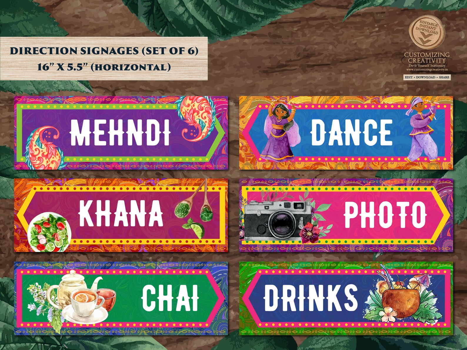 Buy Mehndi Decoration & Mehndi Signs Mehndi Welcome Signs as Online in ...