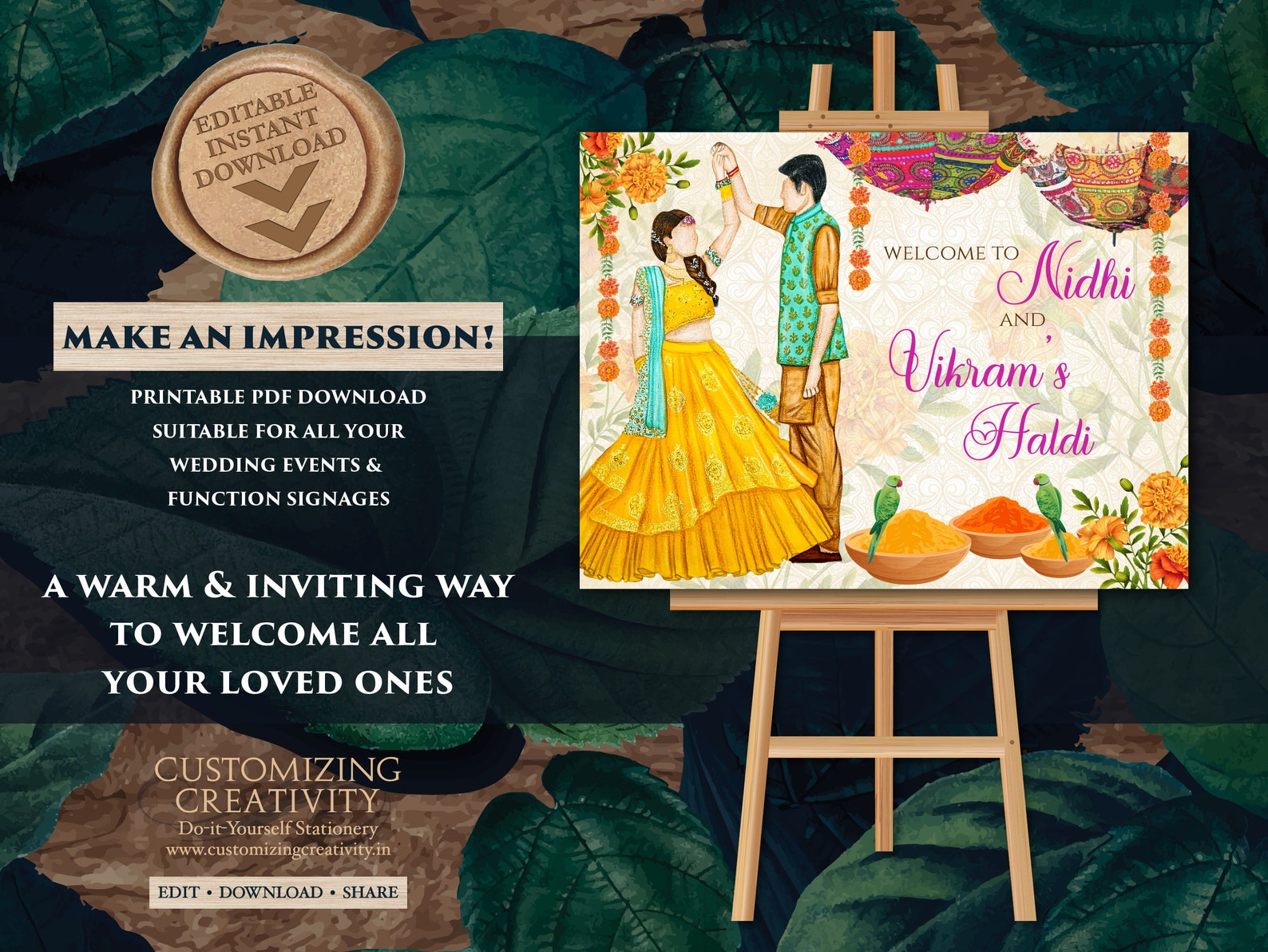 Haldi Decoration as Haldi Decor Sign Welcome to Haldi Signs - Etsy