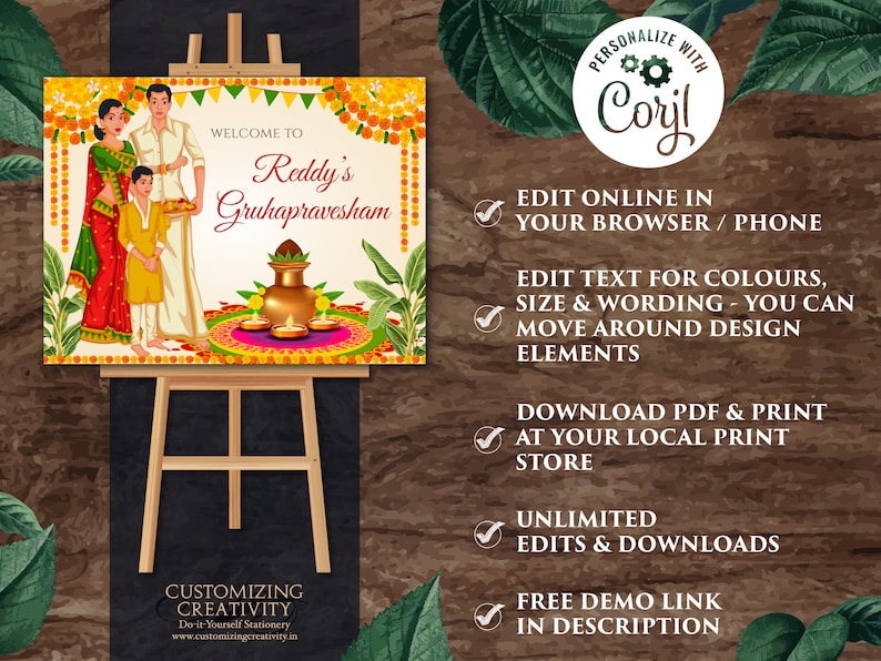 Buy Gruhapravesam Poster & Grihapravesh Sign Gruhapravesham Sign Online ...