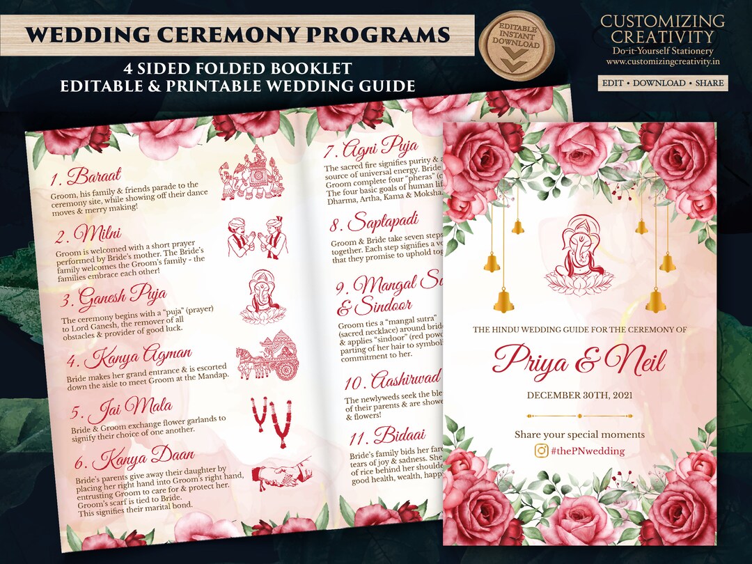 Hindu Wedding Program as Indian Wedding Itinerary, Hindu Wedding Guide ...