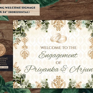 Roka Ceremony Sign & Punjabi Engagement Signs, Engagement Welcome Sign ...