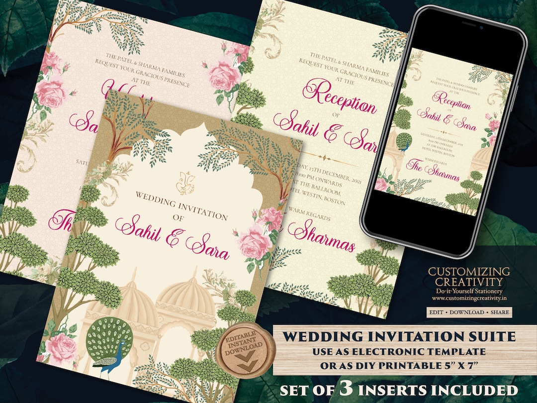 Digital Hindu Wedding Cards & Indian Wedding Invitation, Indian Wedding ...