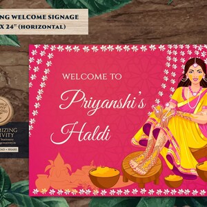 Gaye Holud Welcome Sign Haldi Decor, Haldi Welcome Sign & Pithi Welcome ...