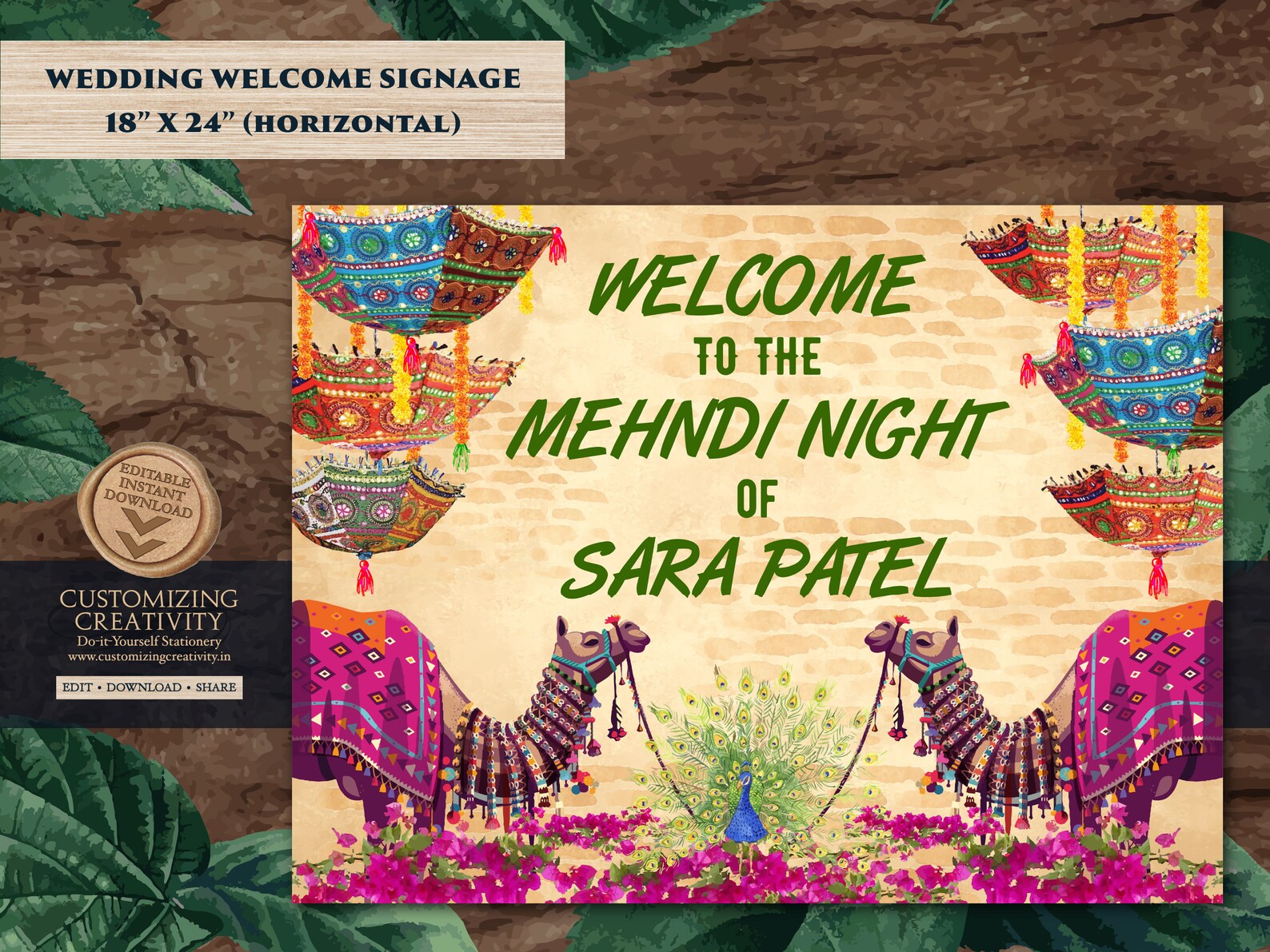 Mehendi Welcome Signs as Mehendi Signages Desi Decor Sign - Etsy
