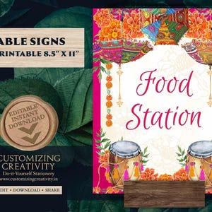 Indian Food Station Sign: Mehndi Wedding Decor (digital Download) - Etsy