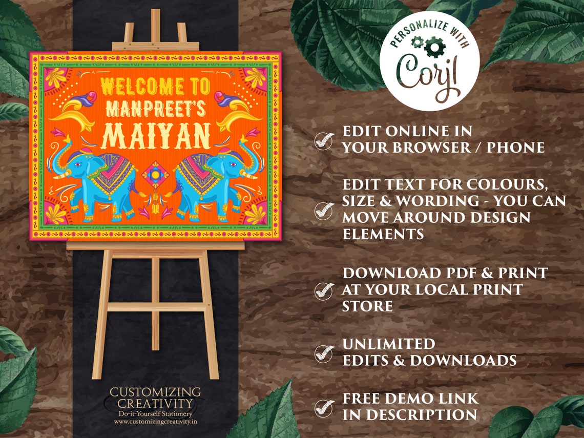 Maiyan Signs as Bollywood Poster Welcome sign Sikh Lohri | Etsy