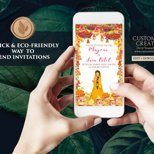 Buy Mayoun Invites & Mayun Invitations, Digital Mayoun Cards as Mayoon ...