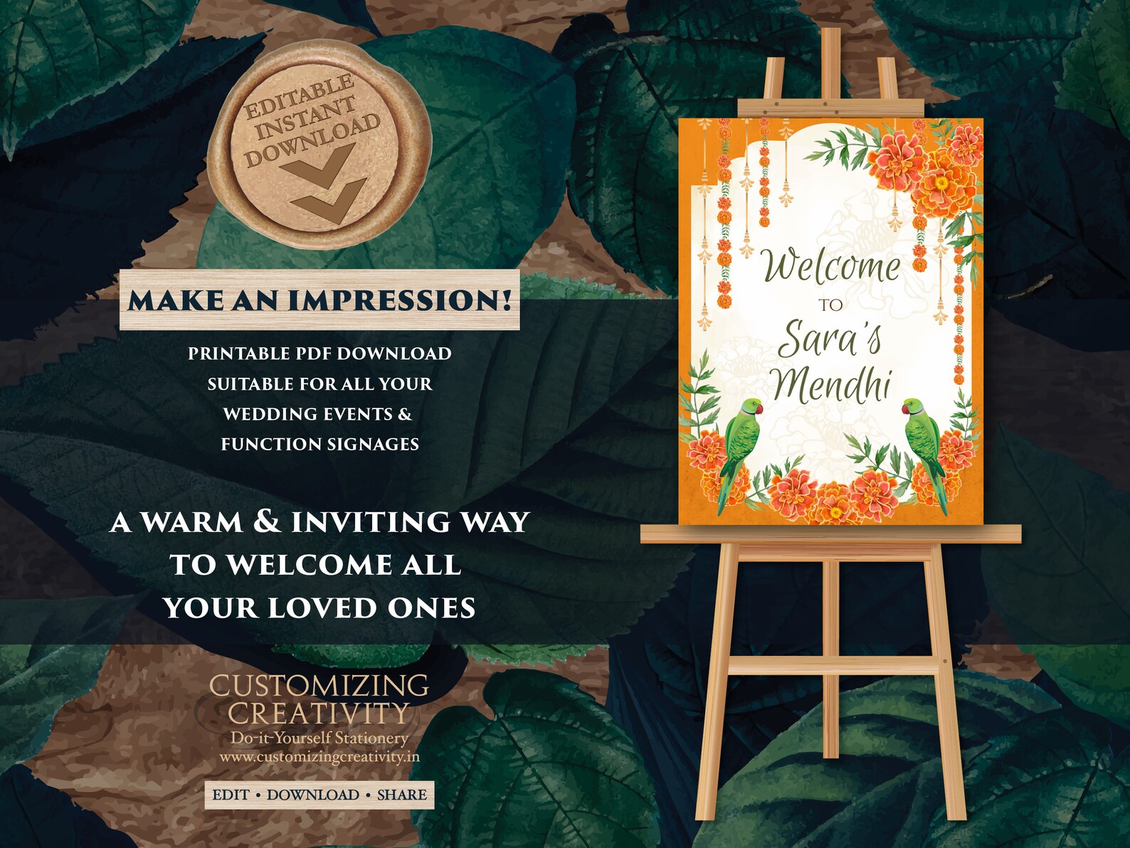 Mehndi Welcome Signs & Mendhi Decor Sign Mehendi Decor Sign - Etsy