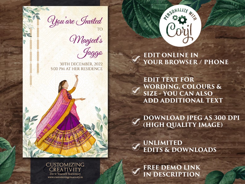 Jago Invitation Digital as Jago Invites Jaggo Invite as Jaggo - Etsy