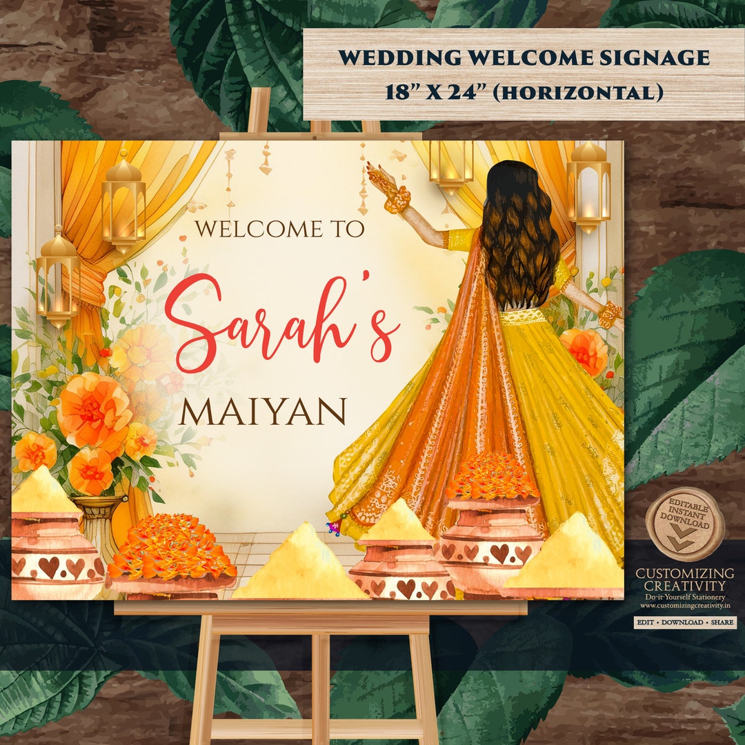 Maiyan Welcome Signs & Welcome Signs Maiyaan, Haldi Signs as Maiyan ...
