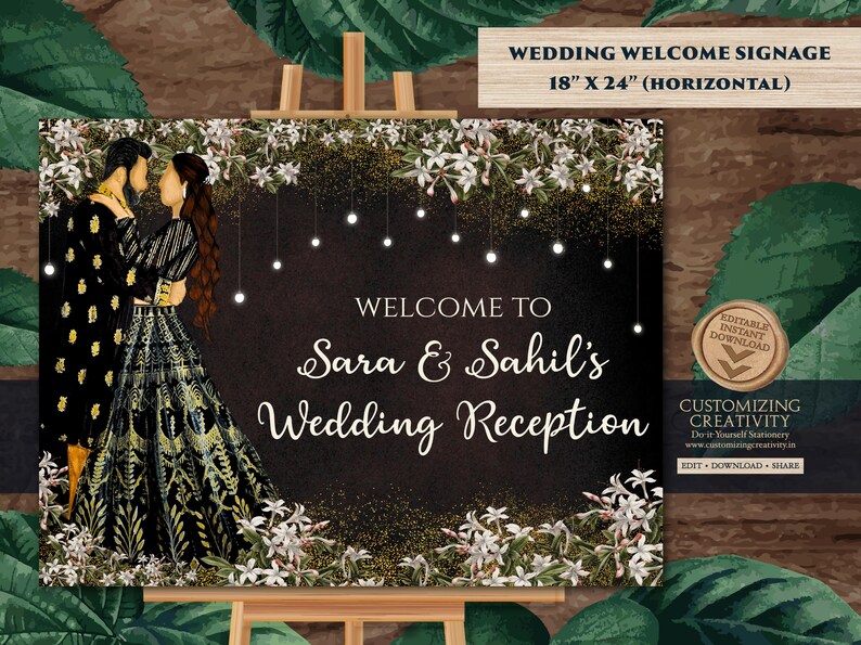 Indian Reception Sign & Indian Reception Welcome Signs Indian - Etsy