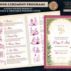 Indian Wedding Program Hindu Ceremony Program, Gujarati Wedding Program & Hindu Wedding Program ...