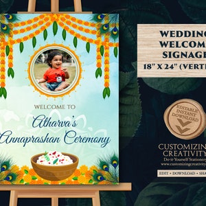 Annaprashan Ceremony Welcome Sign Annaprasan Sign, Annaprashana Sign ...