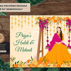 Haldi Poster Pithi Welcome Sign, Welcome to Haldi Sign & Welcome Haldi ...