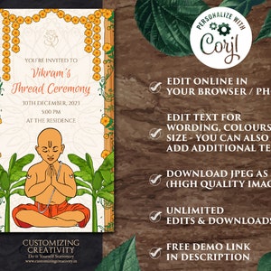 Thread Ceremony Invites as Upanayanam Invites, Thread Ceremony ...