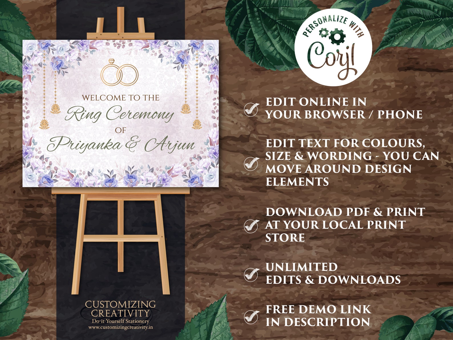 Roka Signs as Ring Ceremony Signs Engagement Welcome Sign as - Etsy