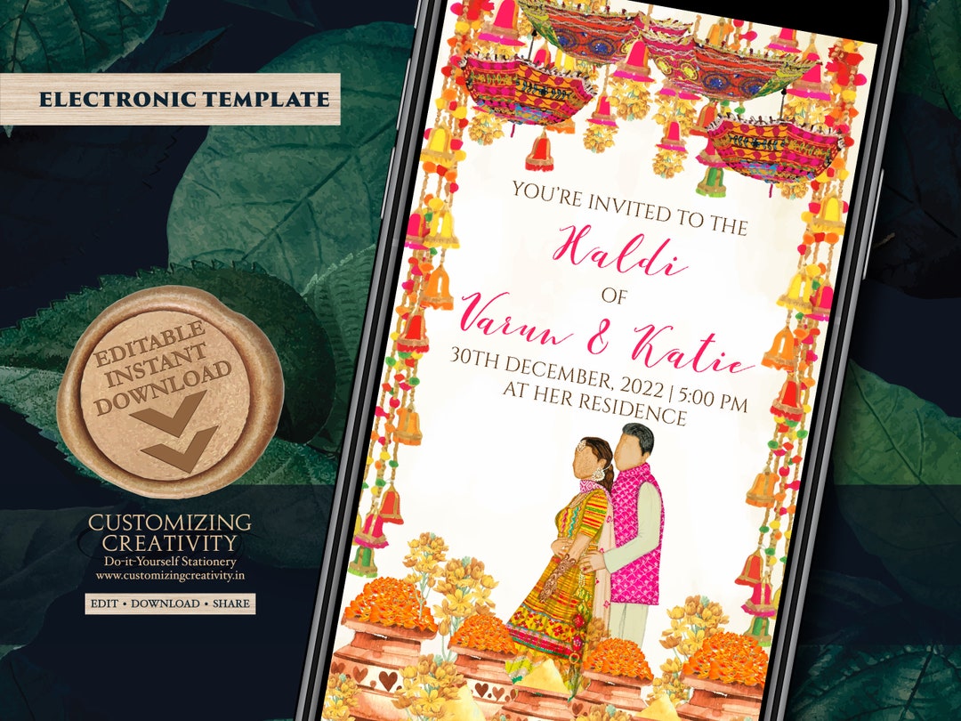 Haldi Invite Card as Pithi Invitations, Haldi Invitations & Pithi ...