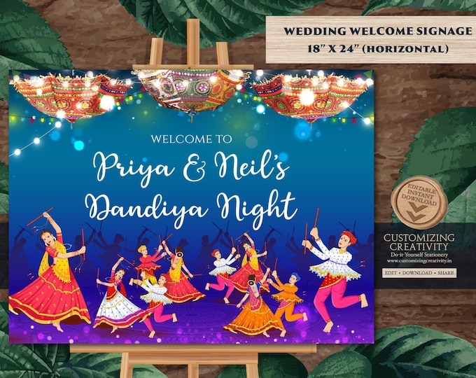 Garba Welcome Poster as Garba Welcome Signs, Garba Celebrations Posters ...