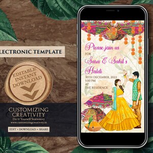 Haldi Invitations & Pithi Invites, Haldi Invite Card as Pithi ...