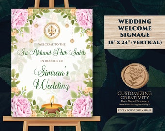 Sikh Akhand Path Sign Welcome & Akhand Path Welcome Sign, Akhand Path ...