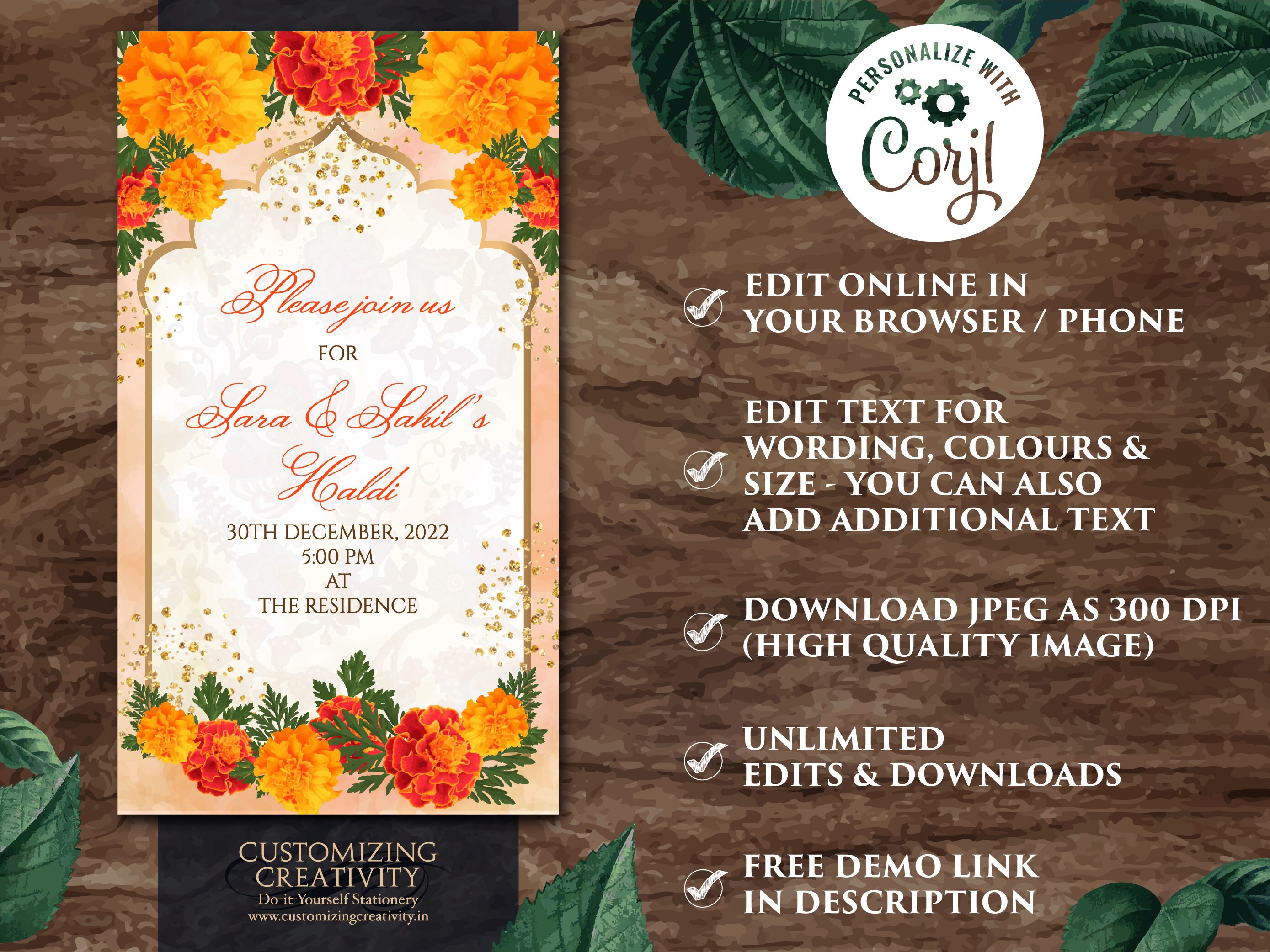 Pithi Invitations as Gaye Holud Card Haldi Invitations & - Etsy Australia