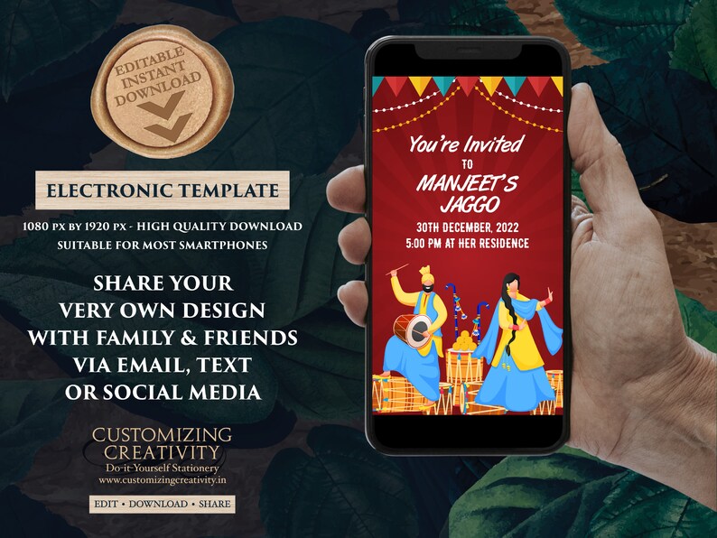 Jaggo Night Invites Punjabi Party Invitation Jago Party - Etsy