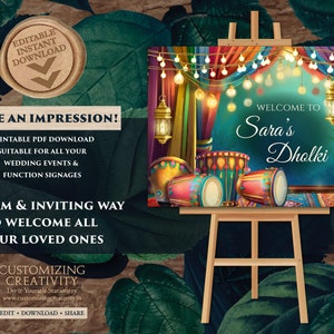 Dholki Sign Dholki Decor, Dholki Welcome Sign & Dholki Decoration ...