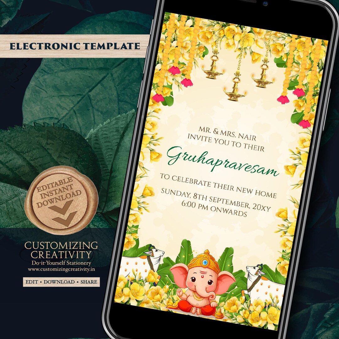 Indian Housewarming Invitation as Tamil Housewarming Invite Telugu ...