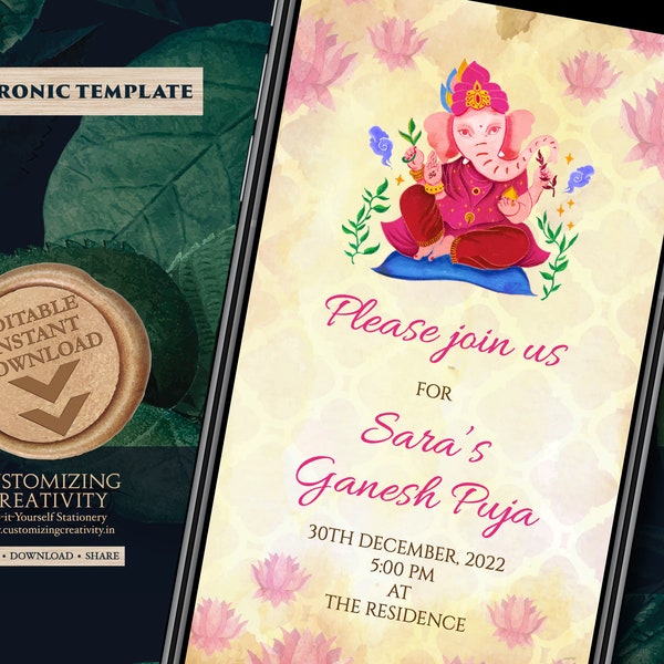 Puja Invitation Card - Etsy