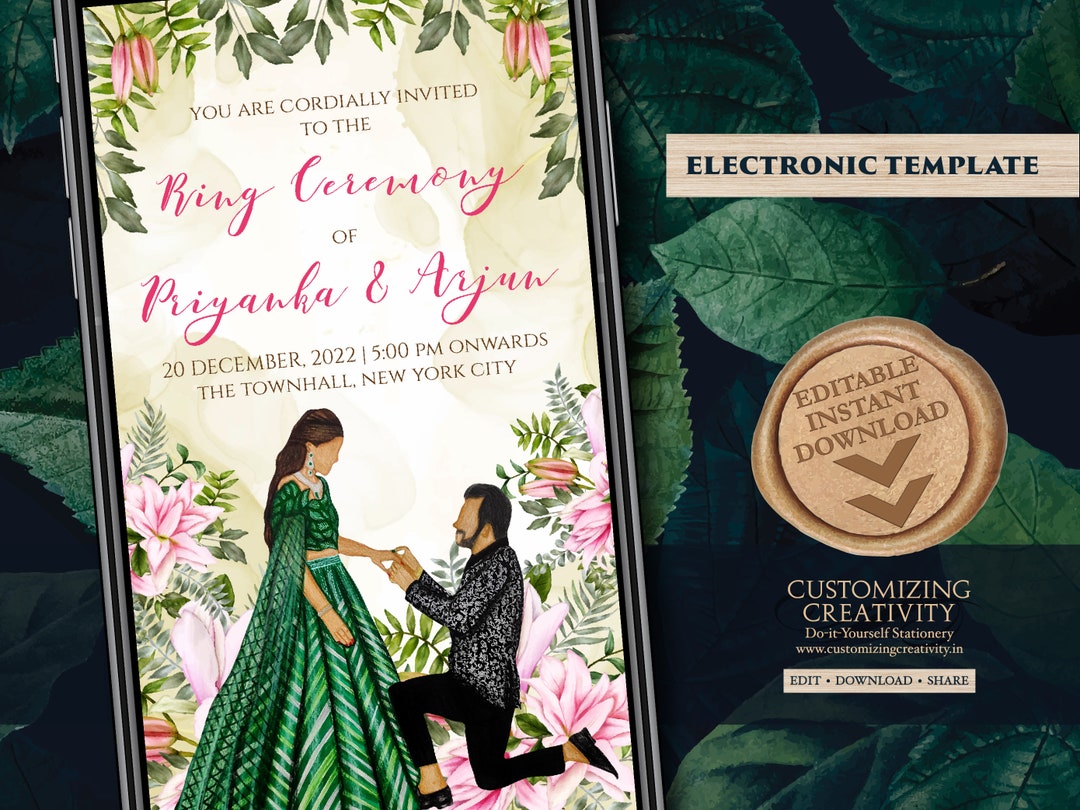 Ring Ceremony Invitation as Engagement Invitation, Indian Engagement ...