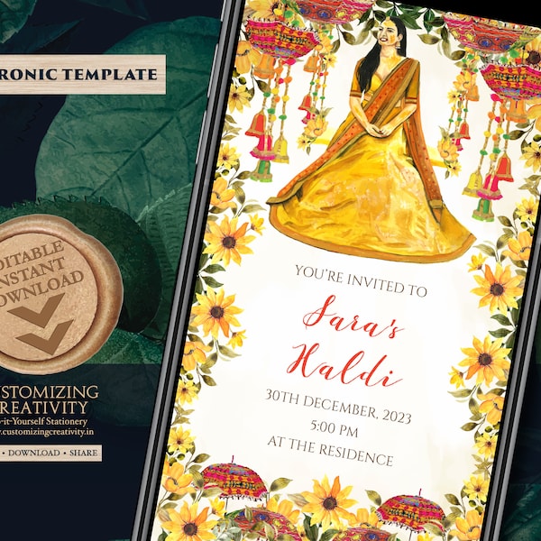 Holud Invitation Card - Etsy