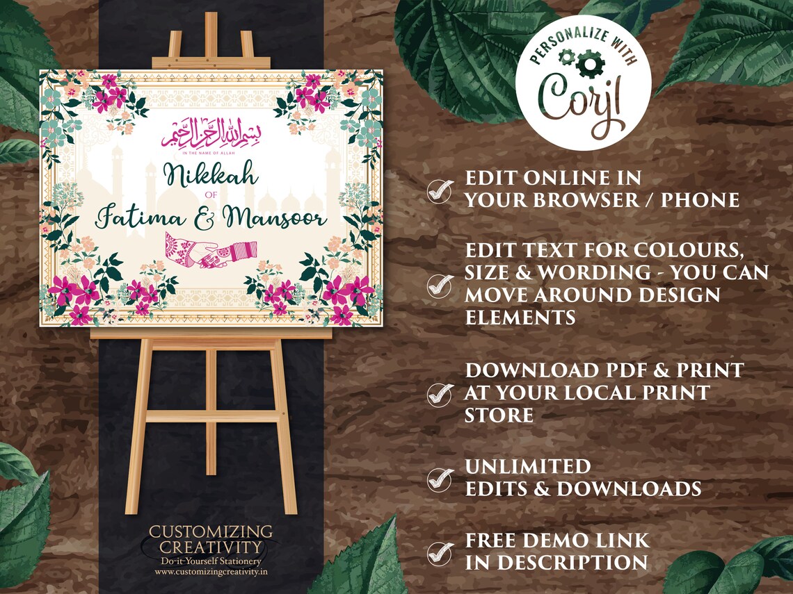 Nikkah Signages as Muslim Nikah Welcome Signs Muslim Wedding | Etsy